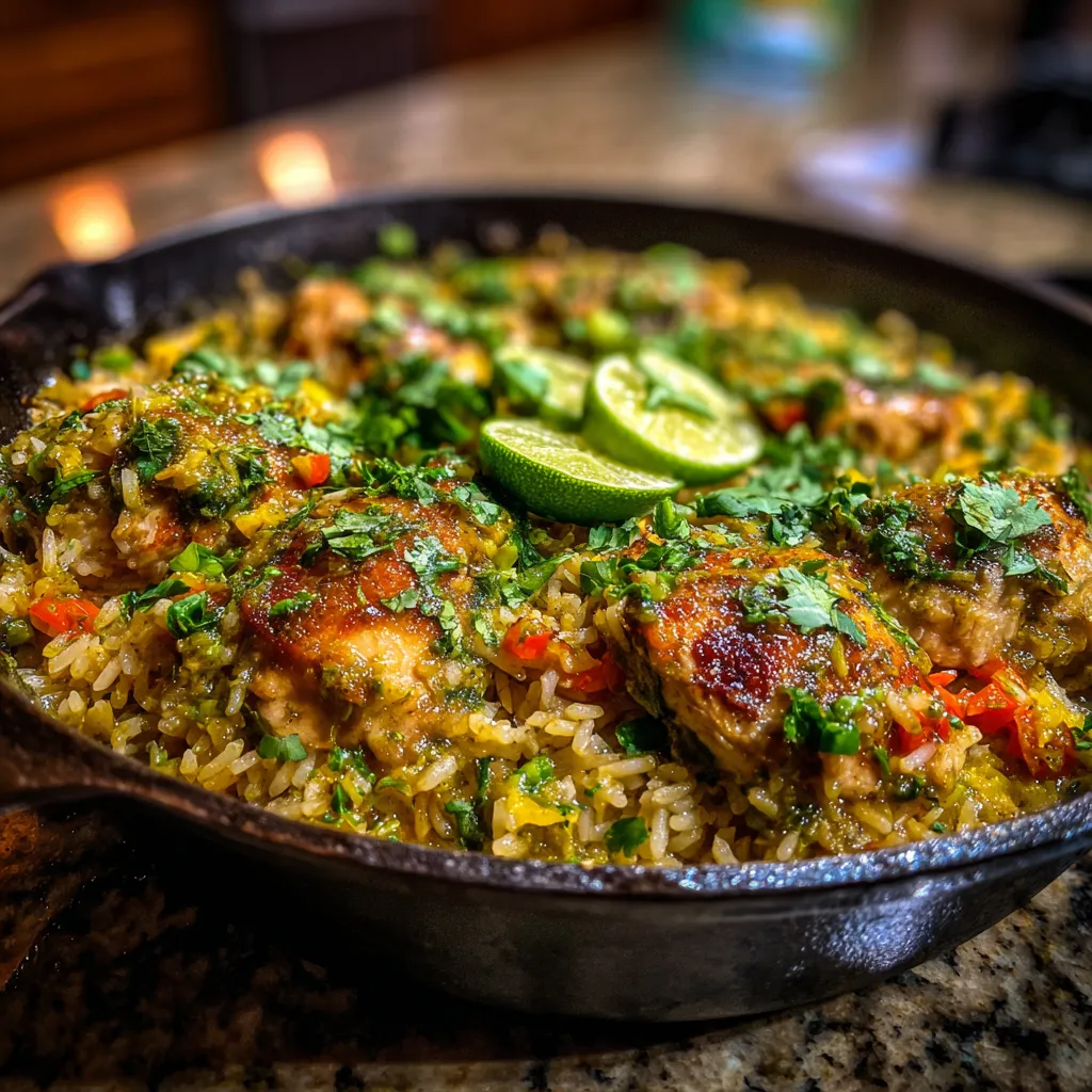 Salsa Verde Chicken & Rice Skillet: A Deliciously Simple One-Pot Meal ...