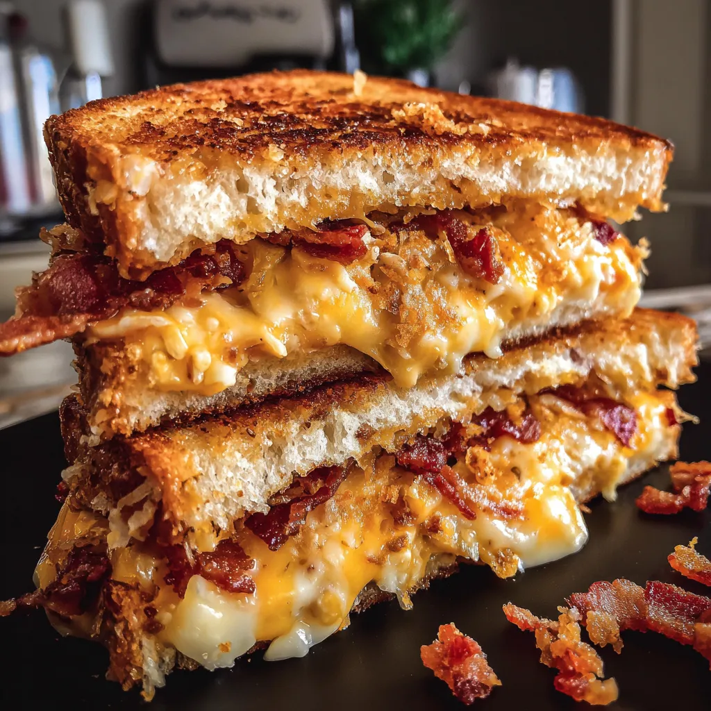Mouthwatering Triple Cheese Bacon Melt – Ready in 5 Minutes! - Forkful ...