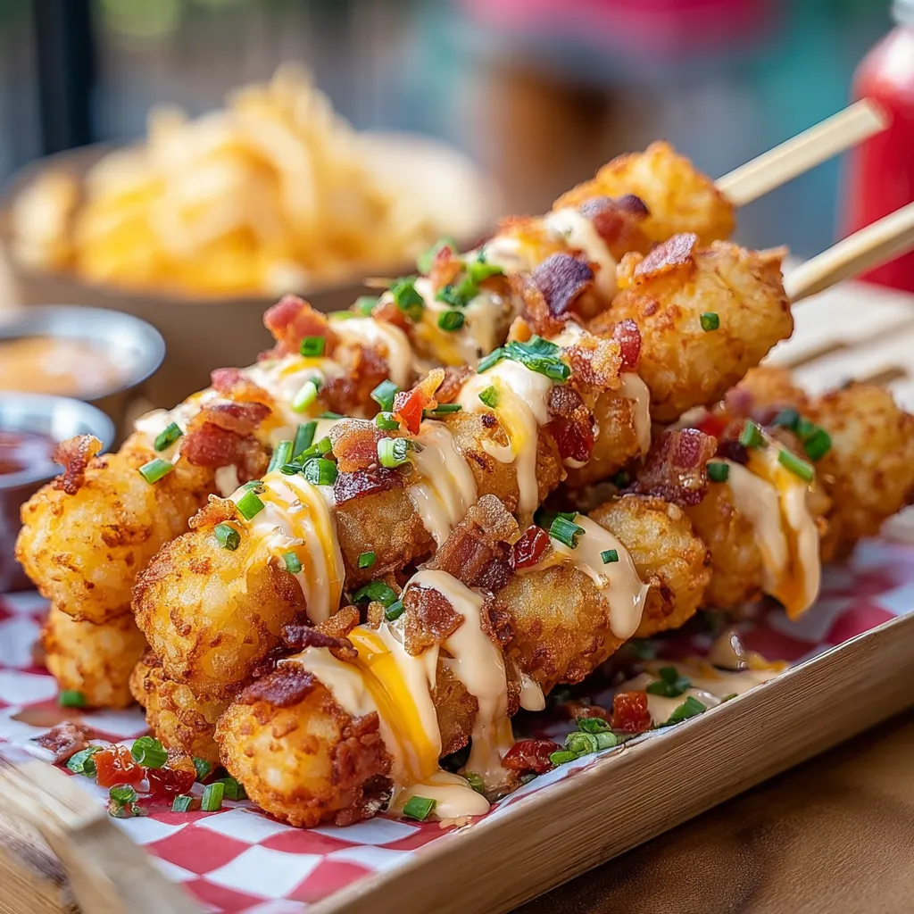 Loaded Tater Tot Skewers: A Mouthwatering Appetizer Ready in 5 Minutes ...