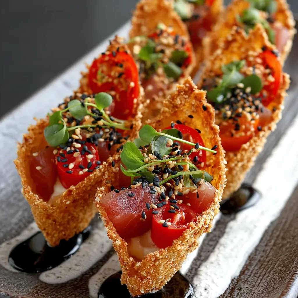 Spicy Tuna Sesame Miso Cones: A Delightful 10-Minute Appetizer ...