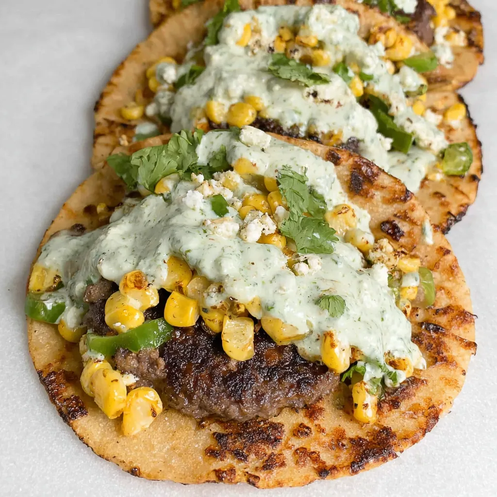 Street Corn Smash Burger Tacos: A Delightful Handheld Delight - Forkful ...