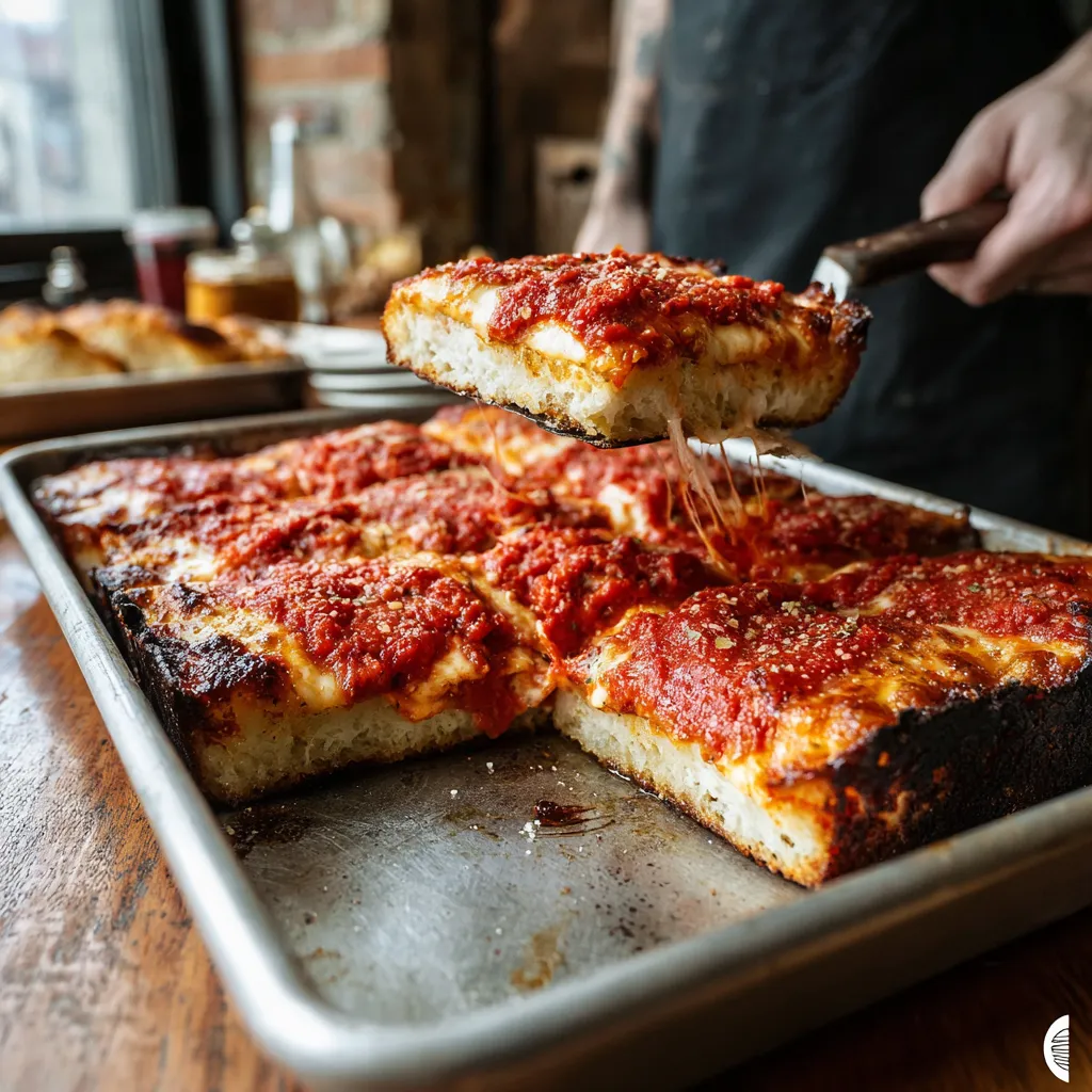 Delicious Detroit-Style Red Stripe Pizza in Just 30 Minutes - Forkful ...