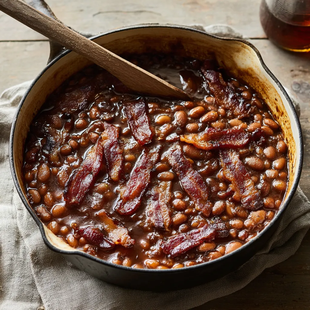 Bourbon Baked Beans - Forkful Kitchen