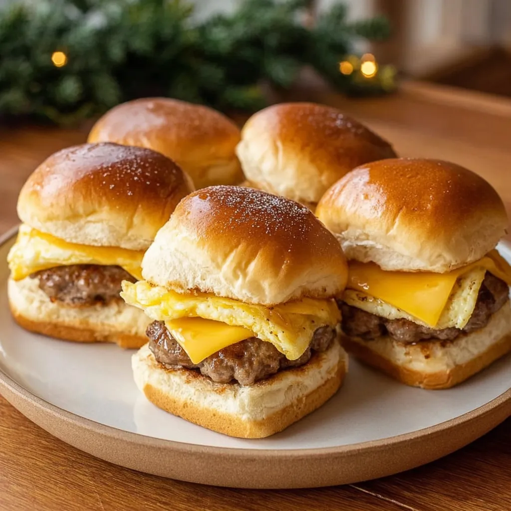Breakfast Sliders (Sausage, Egg, and Maple Butter) - Forkful Kitchen