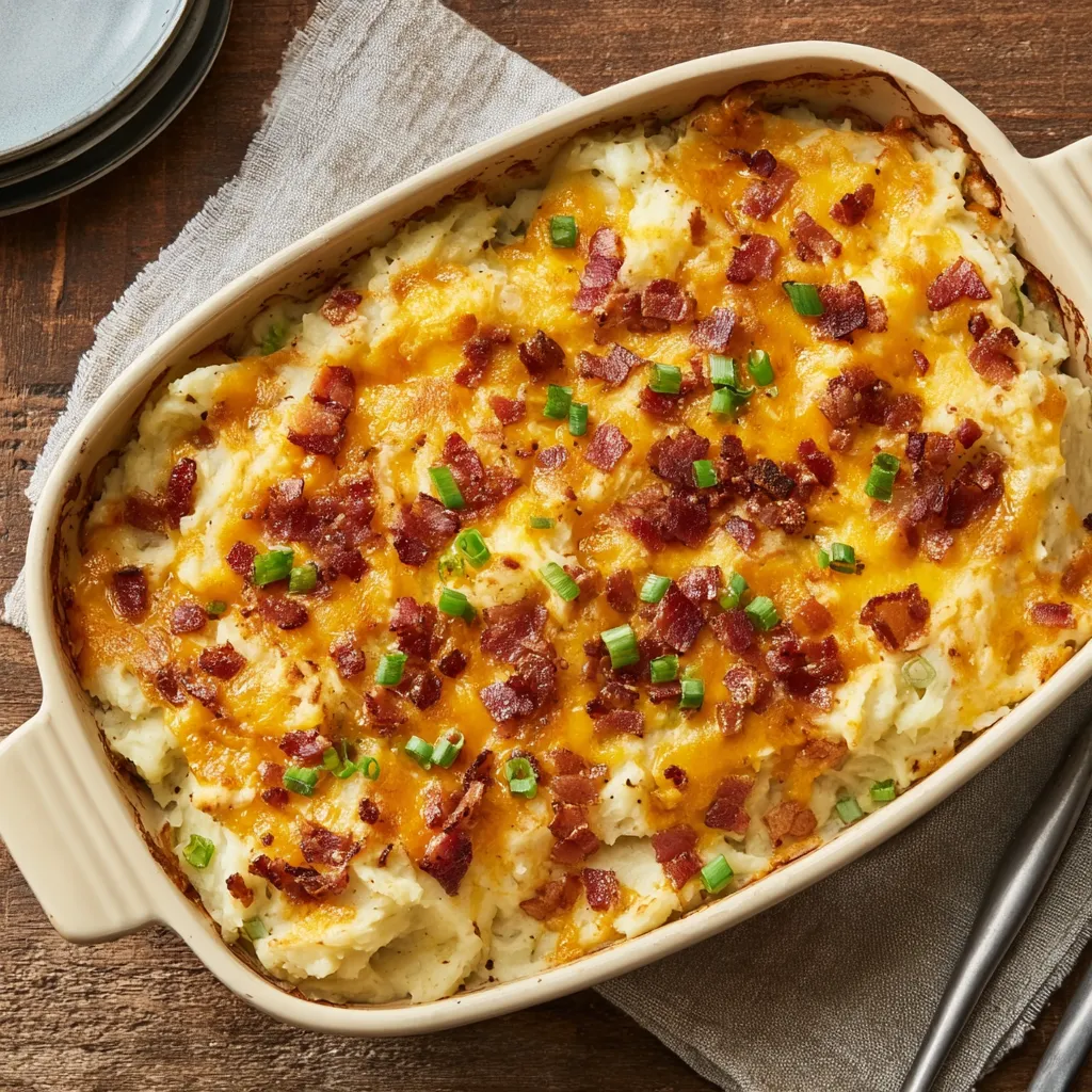 Cheesy Twice Baked Potato Casserole - Forkful Kitchen