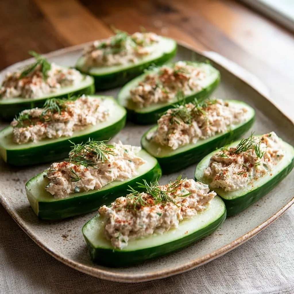 Tuna Salad Cucumber Boats (Low Carb) - Forkful Kitchen